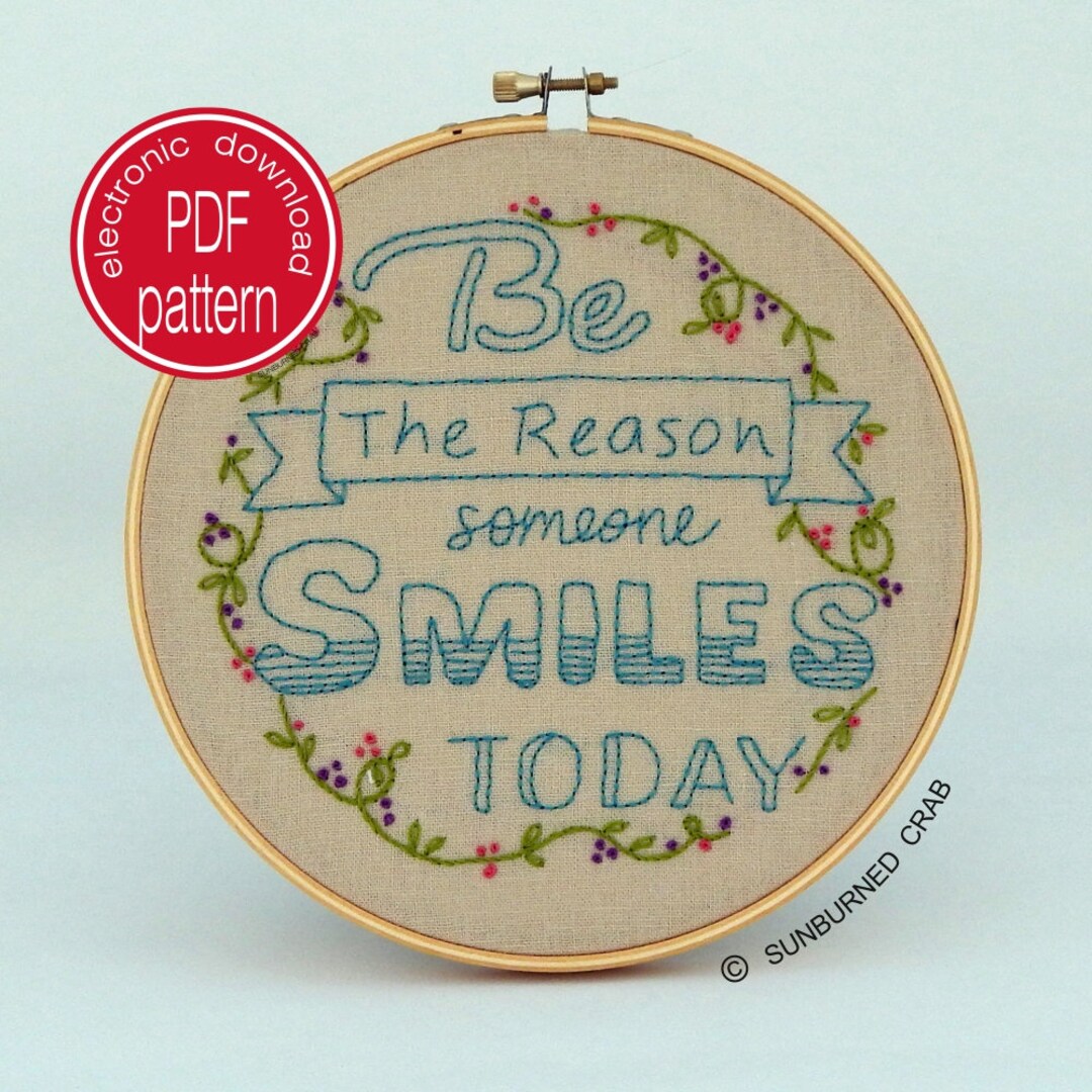Embroidery Pattern, Inspirational Quote, Printable Pattern, PDF ...