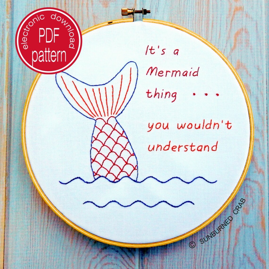 Mermaid Embroidery Hand Embroidery Patterns Embroidery - Etsy