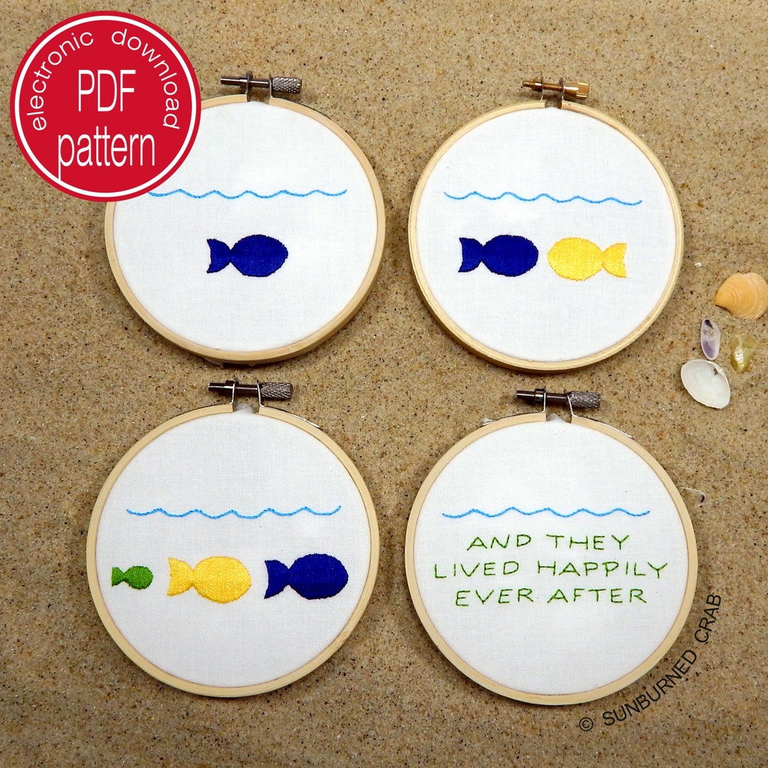 Embroidery Pattern, Beach Embroidery Designs, Lake, Modern Embroidery ...