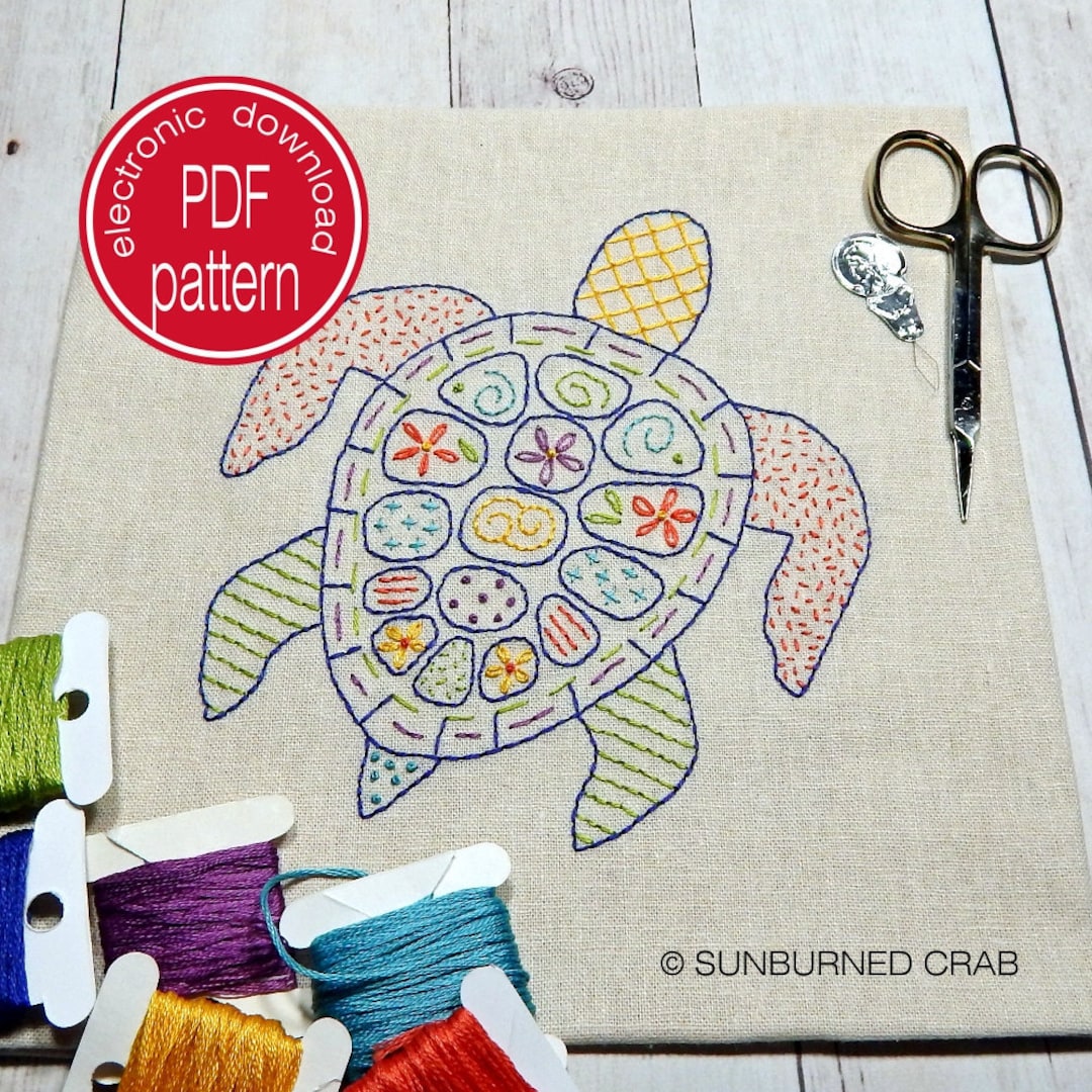 Hand Embroidery, Embroidery Pattern, Sea Turtle, How to Embroider, Hand ...
