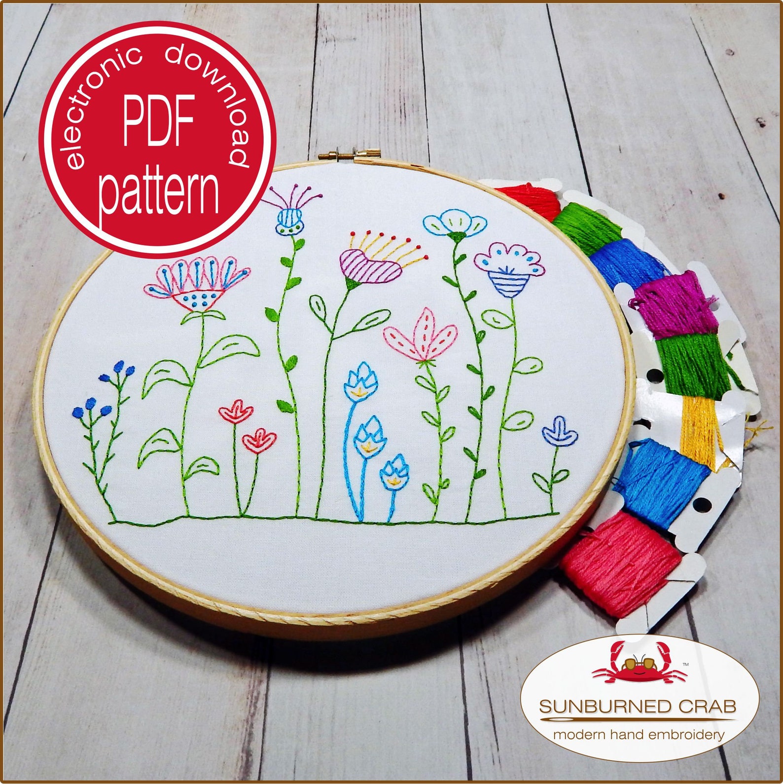 Hand Embroidery, Hand Embroidery Pattern, Boho Flowers, Hand Stitch ...