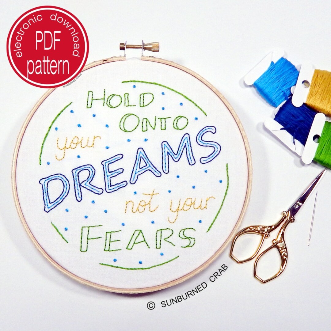 Embroidery Pattern, Inspirational Quote, Printable Pattern, PDF ...