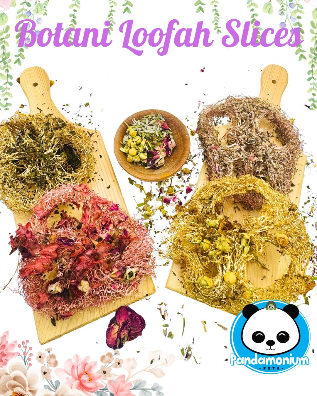 Botani Loofah Slices-organic Herb/flower Infused Loofah Slices for ...
