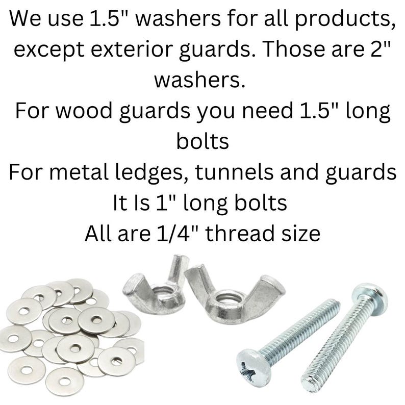 Extra Hardware-washers, Wing Nuts and Bolts-1/4" Thread - Etsy