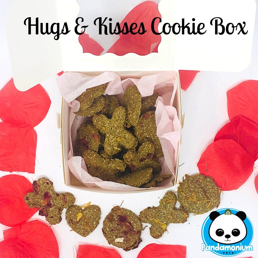 Hugs & Kisses Cookie Box- Multi-flavored Cookies for Chinchillas, Degus ...