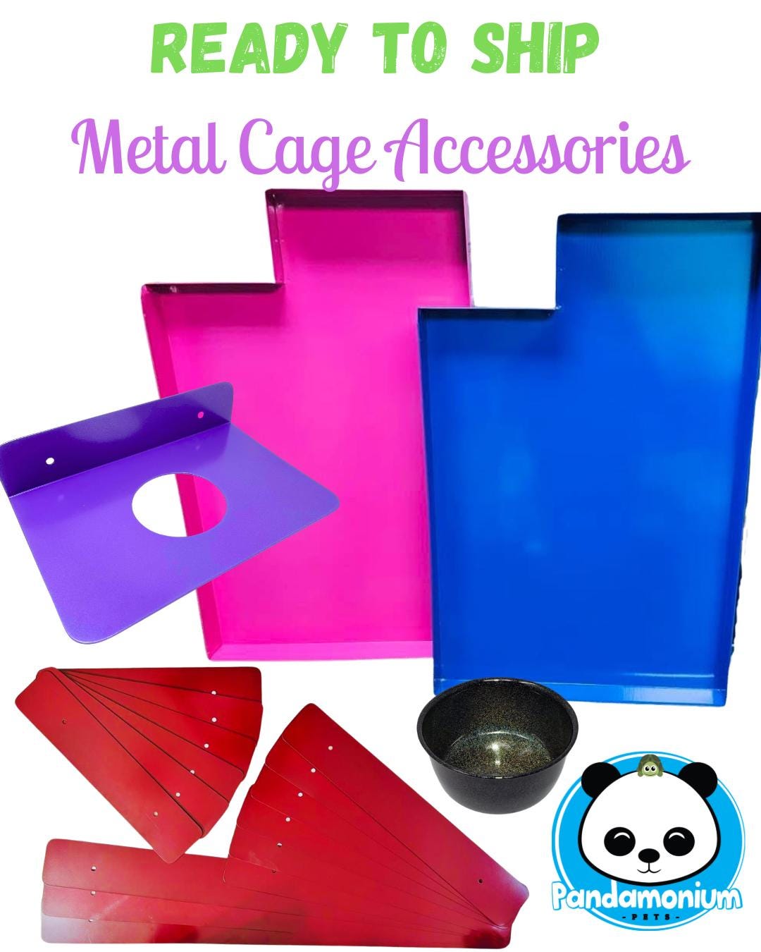 READY TO SHIP Metal Cage Accessories-ledges, Cag Guards, Wheels and ...
