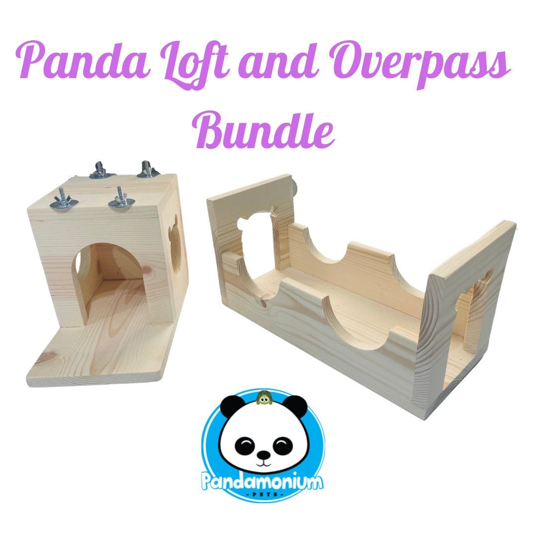 Panda Loft With Porch and Overpass Bundle- Houses for Chinchillas, Rats ...