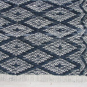 Denim Blue Runner Floor Rug. Scandinavian Modern Rug. Washable Cotton ...