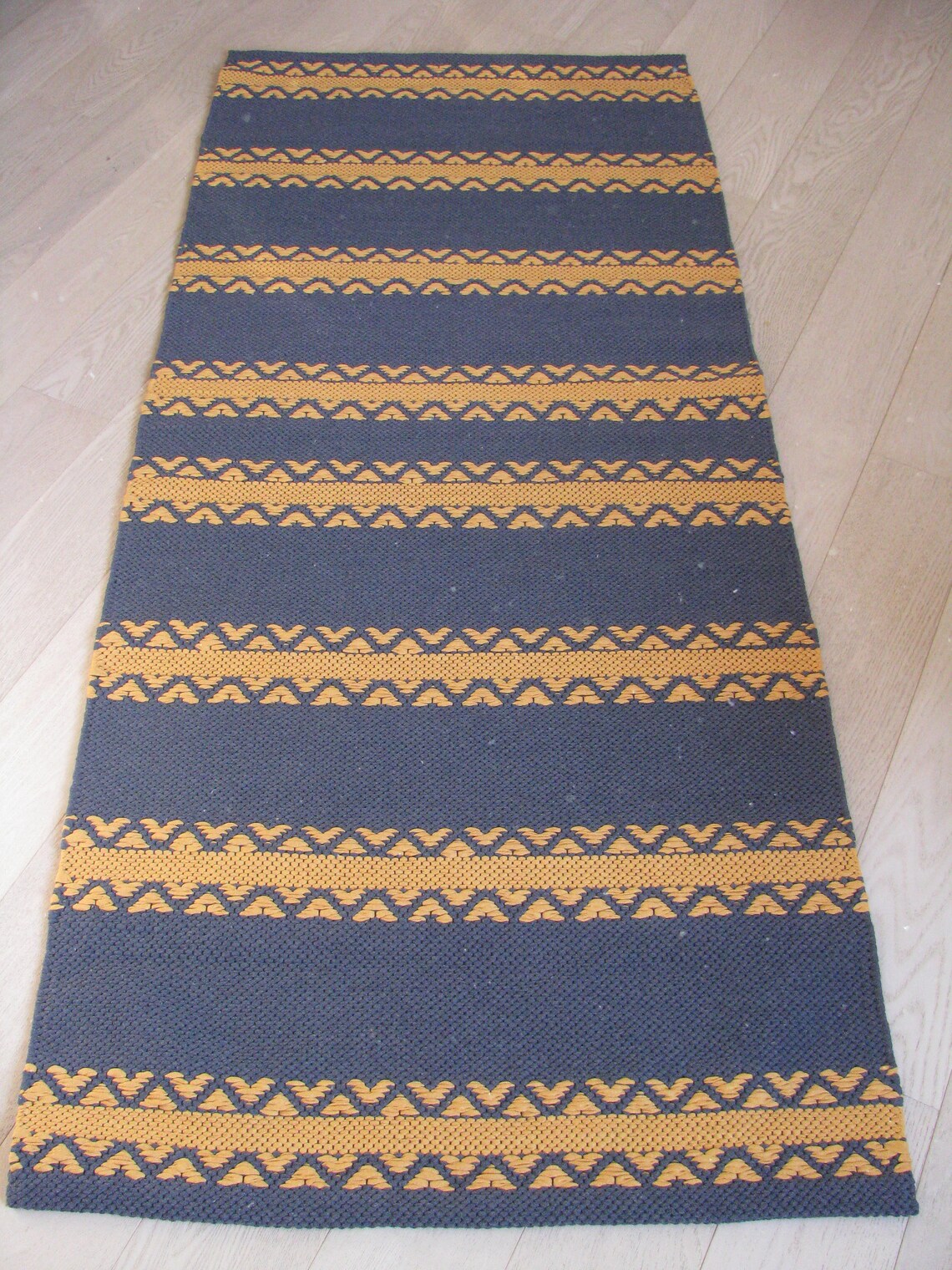 Floor Runner Rag Rug. Handmade Cotton Rug Woven on the Loom - Etsy