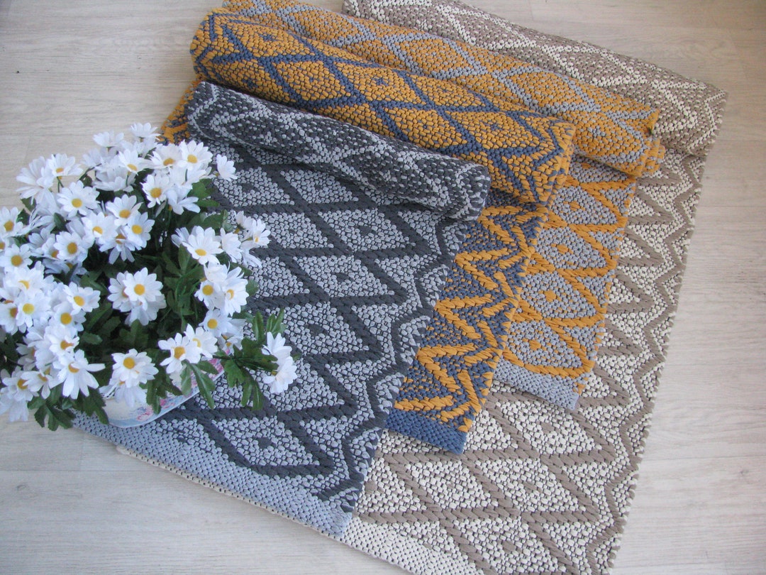 Hallway, Kitchen Floor Cotton Rug. Runner Rug. Nursery Runner Rug ...