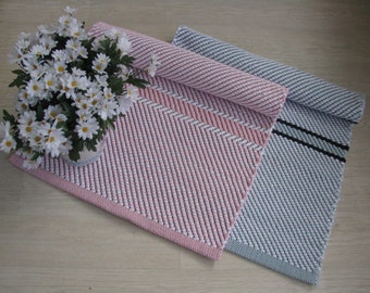 Denim Blue Runner Floor Rug. Scandinavian Modern Rug. Washable | Etsy