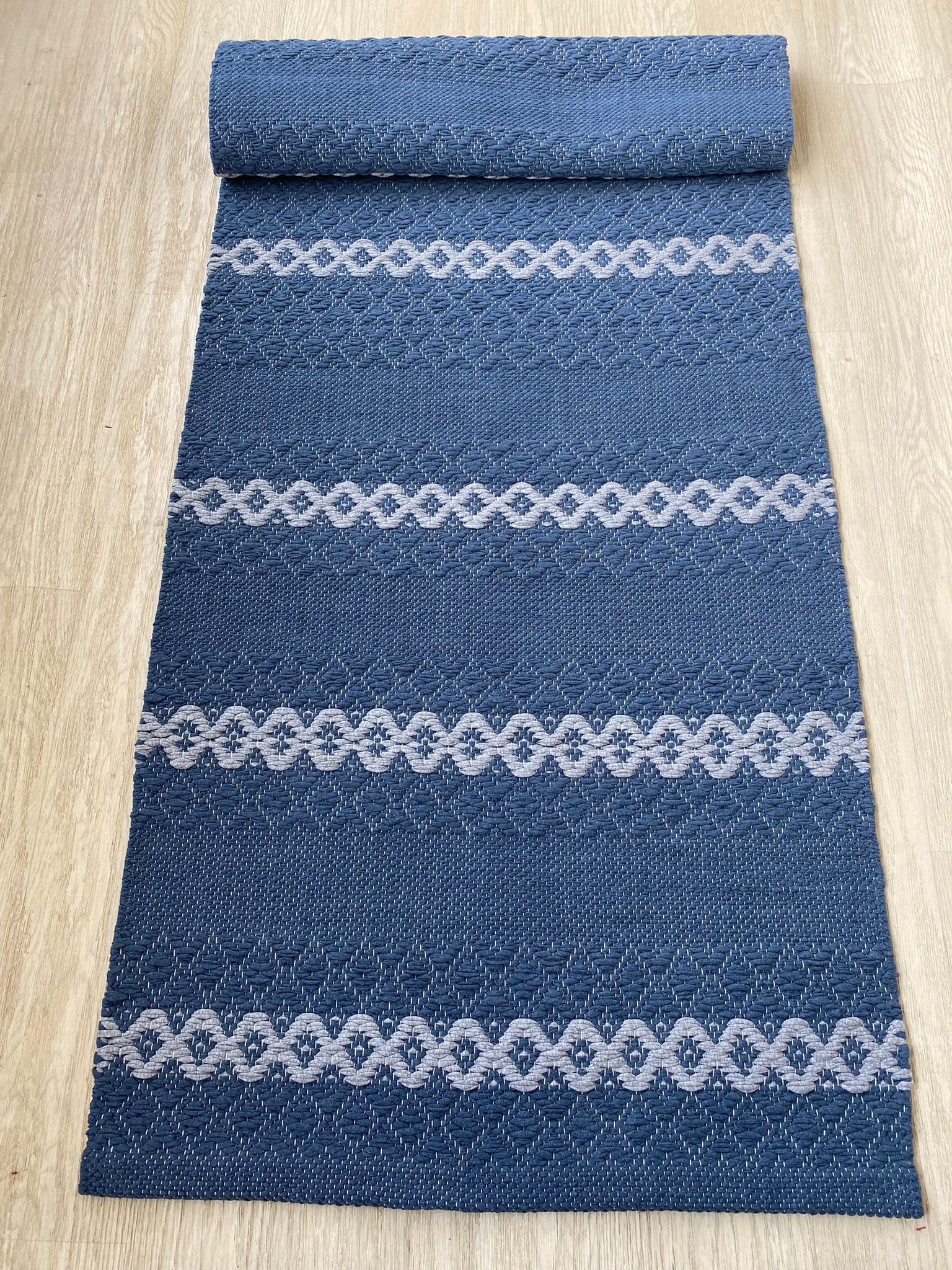 Antique Blue and Grey Rug. Scandinavian Rug. Cotton Rug. - Etsy