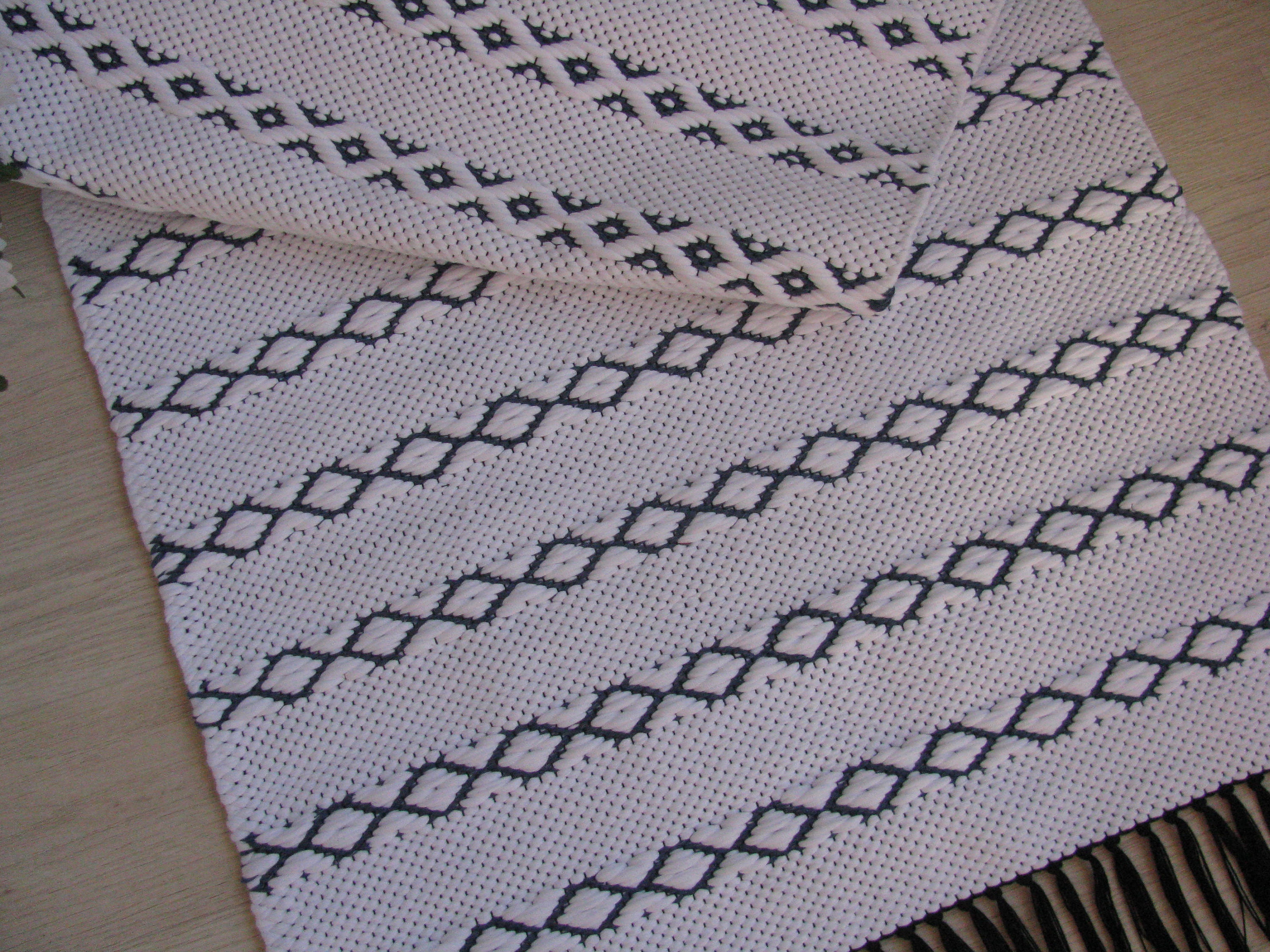 White Floor Runner Rag Rug. Handmade Cotton Rug Woven on the | Etsy