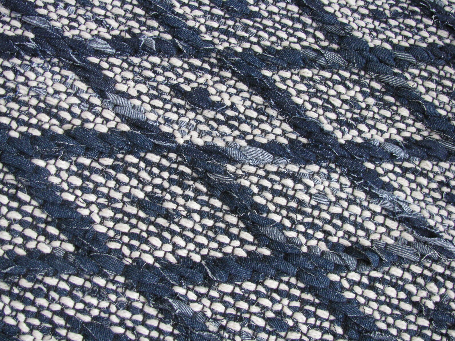 Denim Blue Runner Floor Rug. Scandinavian Modern Rug. Washable Cotton ...