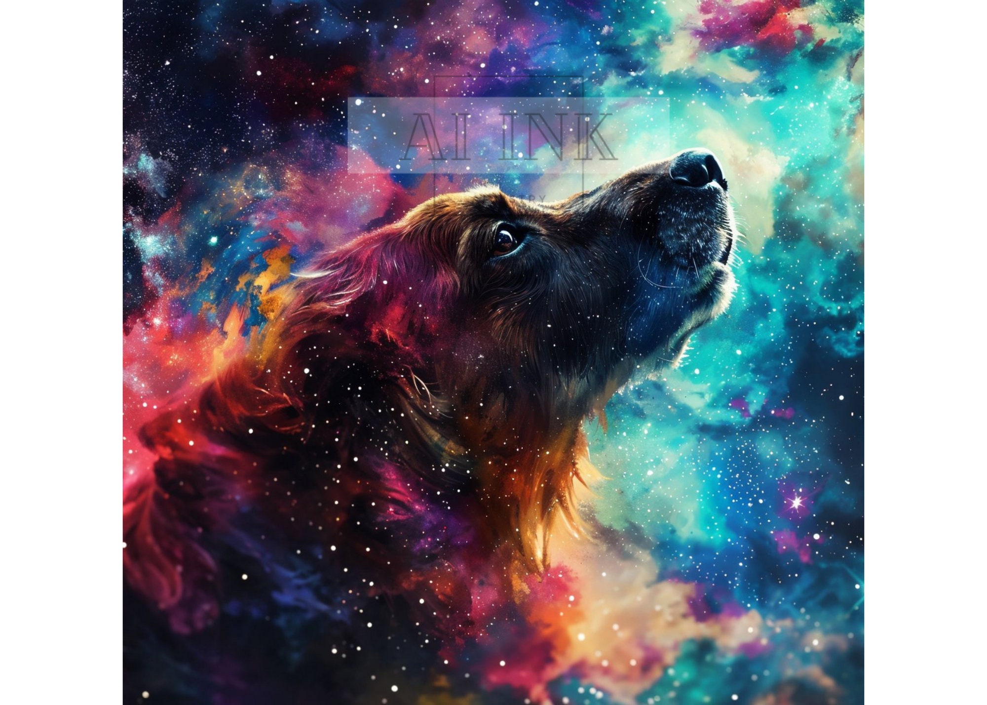 Dog in Space Digital Print - Etsy