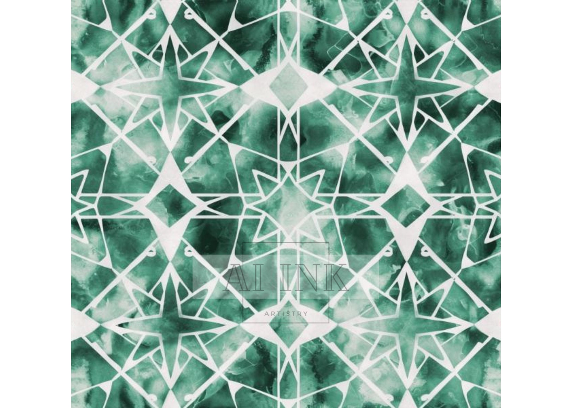 Emerald Constellation: Green Star Tile Digital Art Print - Etsy