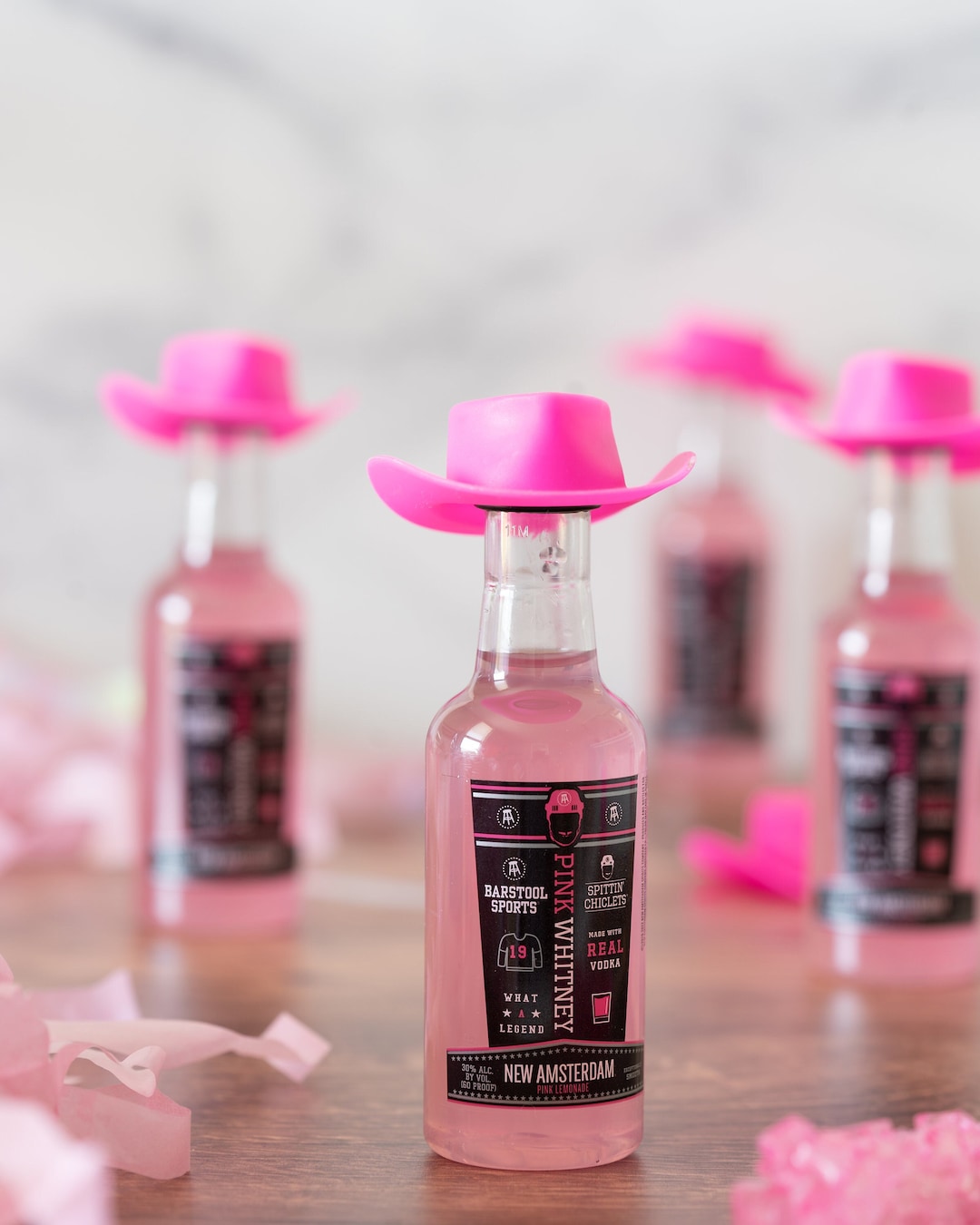 Set of Mini Disco Cowgirl Hats - Pink Cowboy Hat Party Favors for Drink ...
