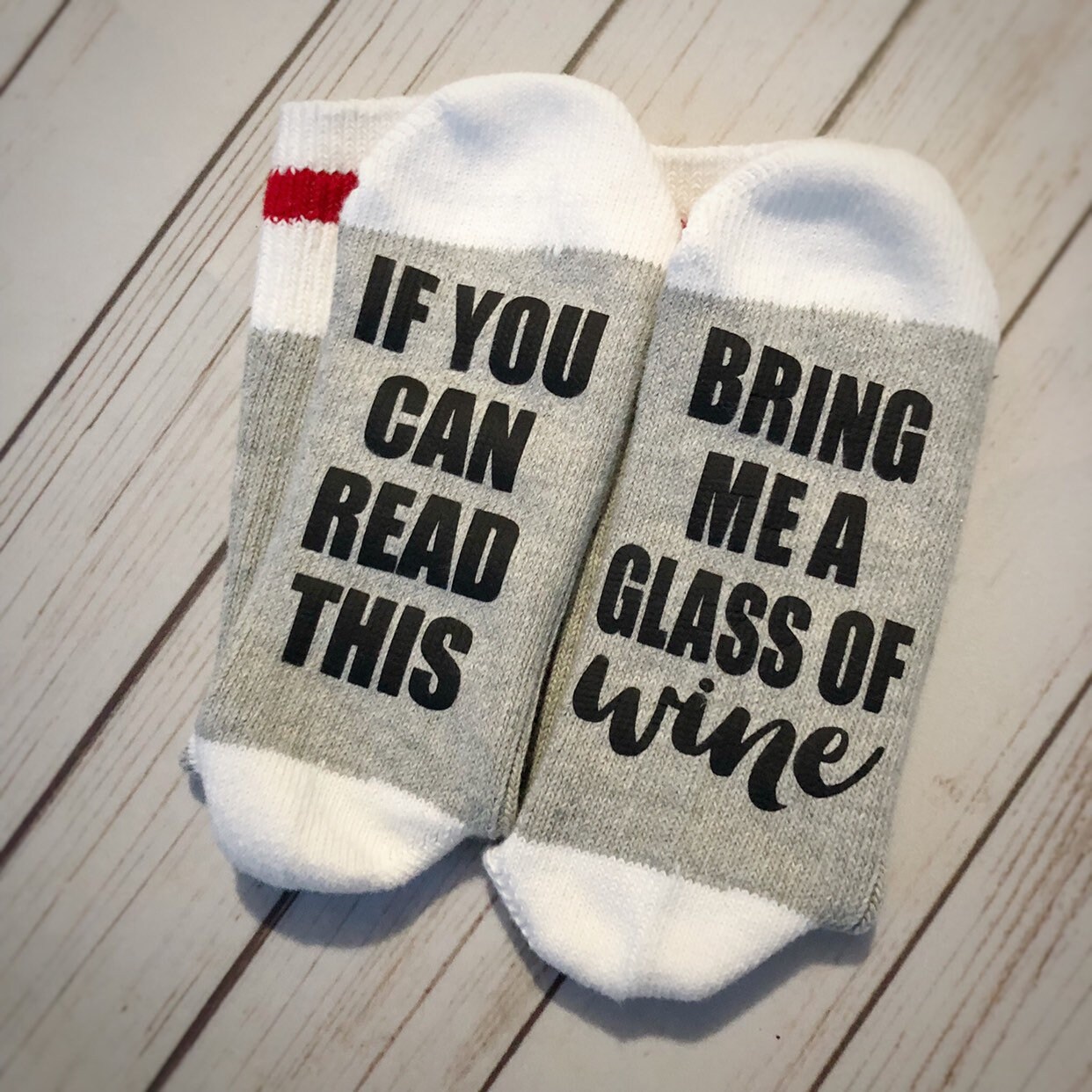 Wine Socks If You Can Read This Bring Me Wine Socks Gift | Etsy