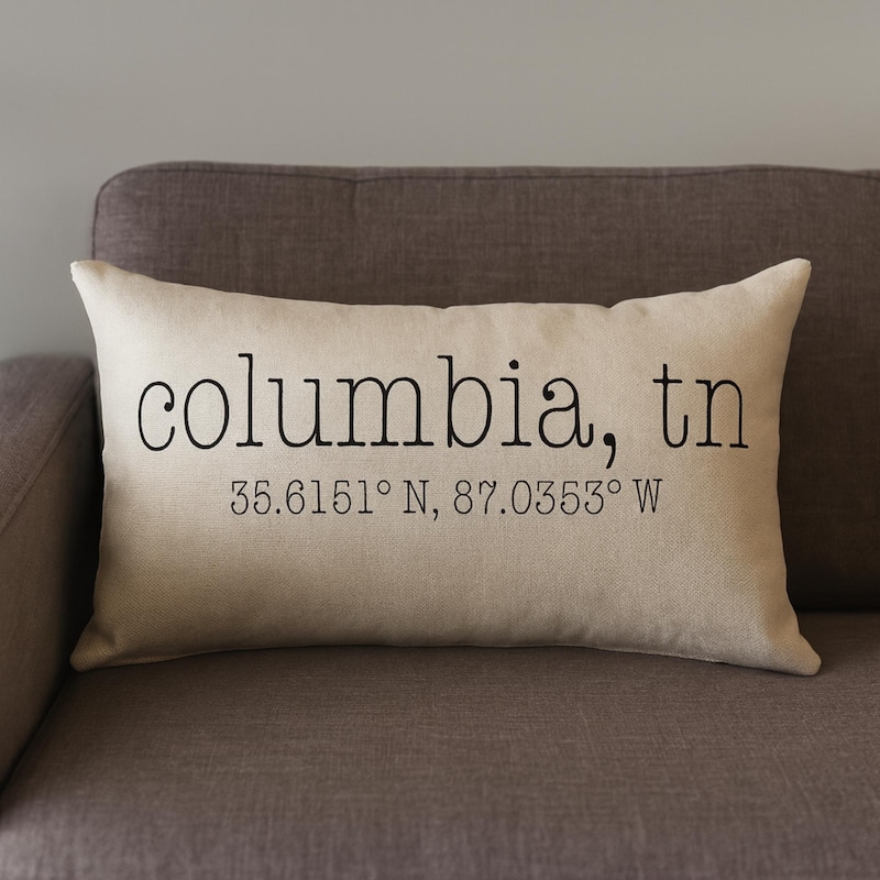 Coordinates and City Pillow - Etsy