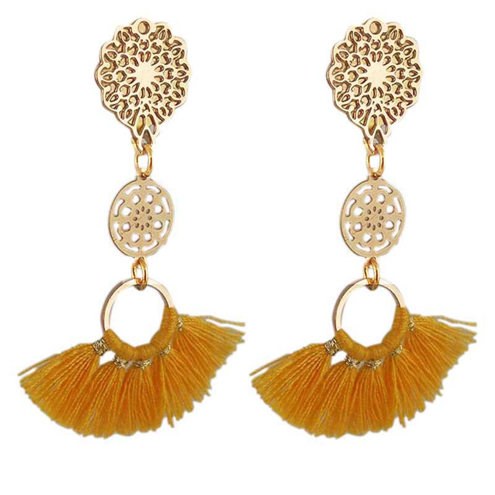 Boucle d'oreille pompons boucles d'oreilles clips - Etsy France