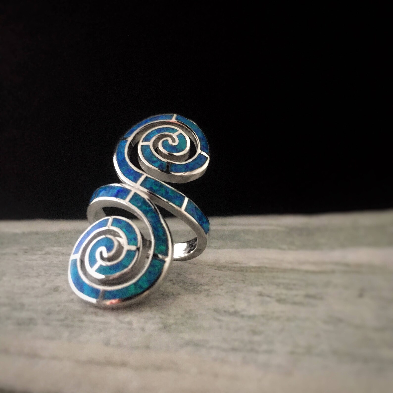 Spiral Ring Opal Greek Spiral Jewelry Collection Sterling - Etsy