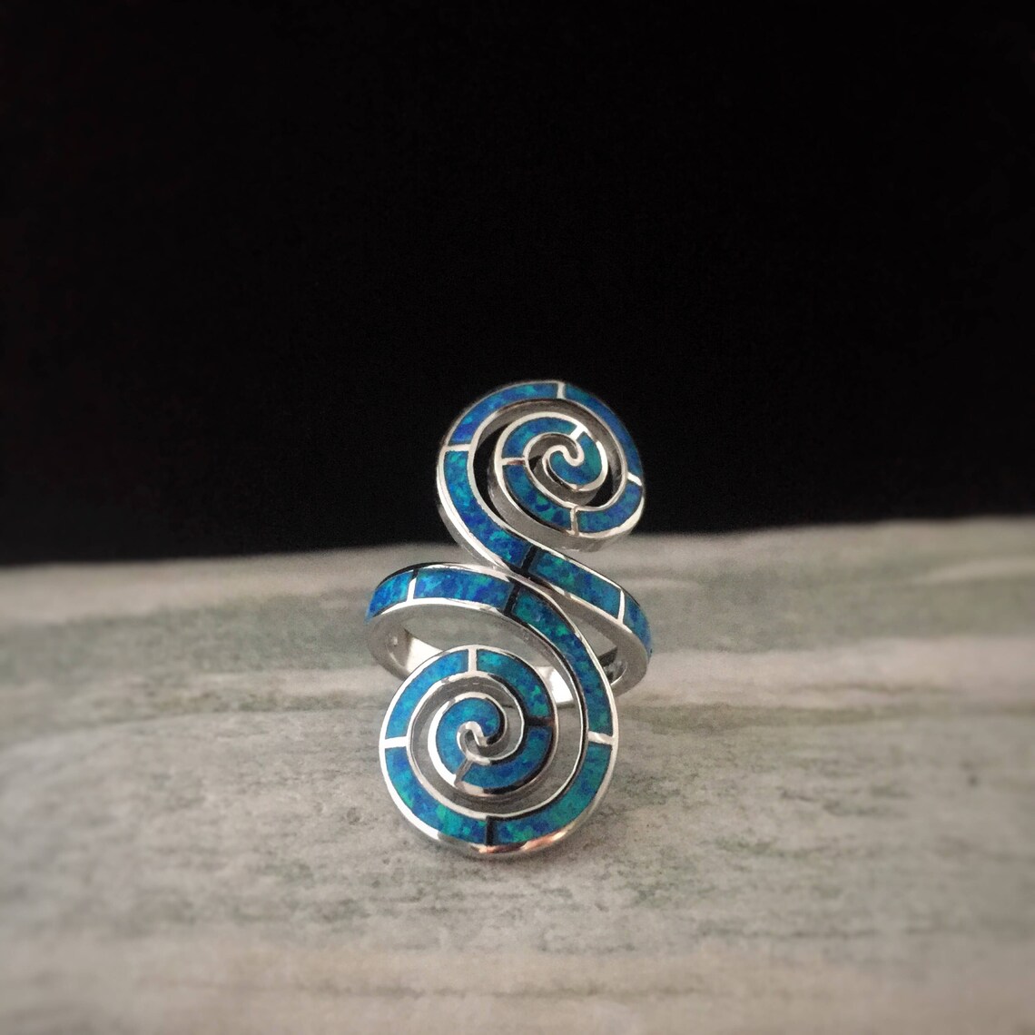 Spiral Ring Opal Greek Spiral Jewelry Collection Sterling | Etsy