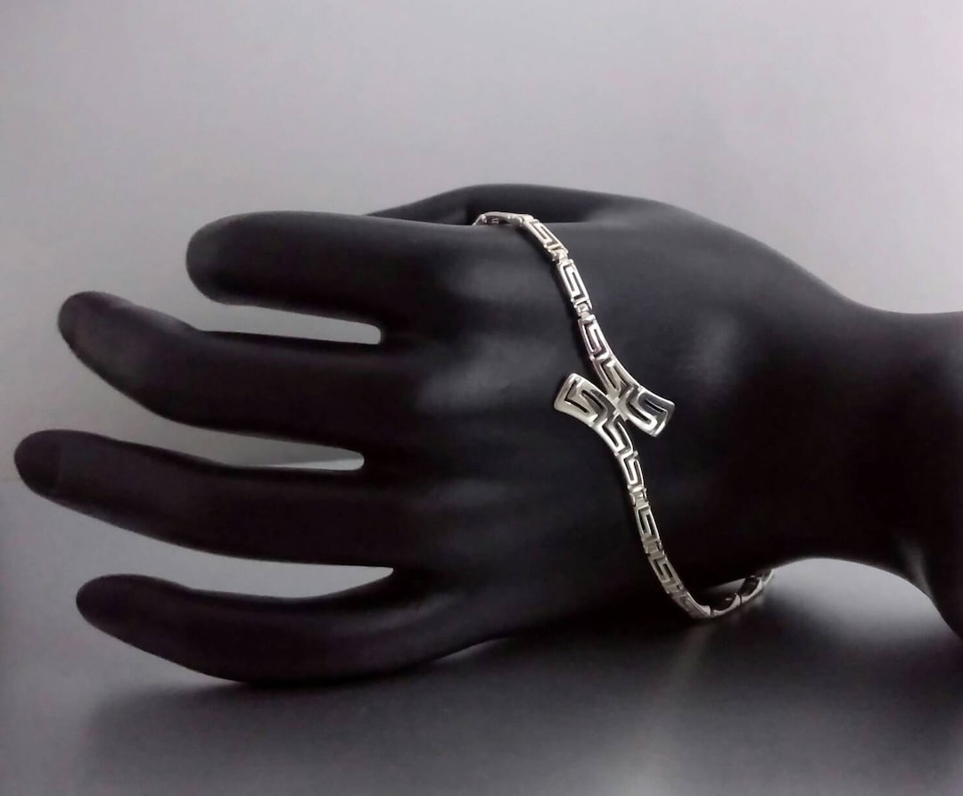 Greek Meander Bracelet , Greek Jewellery, Sterling Silver 925 Ancient ...
