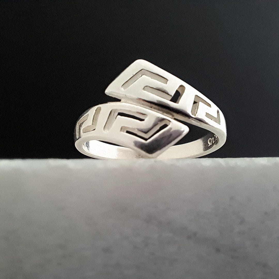 Greek Key Ring, Greek Pattern Ring, Greek Style Ring, Gold Greek Ring ...