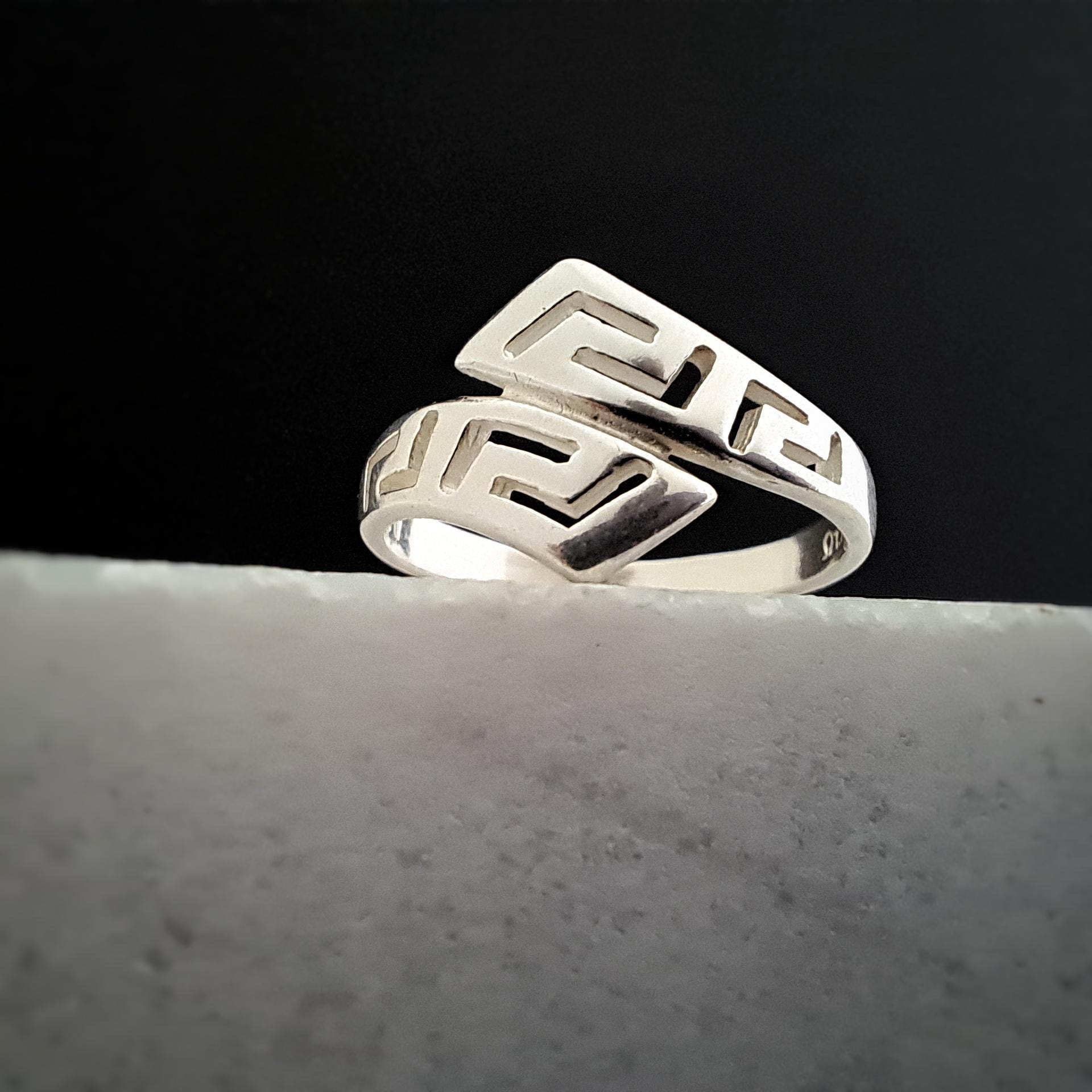 Greek Key Ring, Greek Pattern Ring, Greek Style Ring, Gold Greek Ring ...