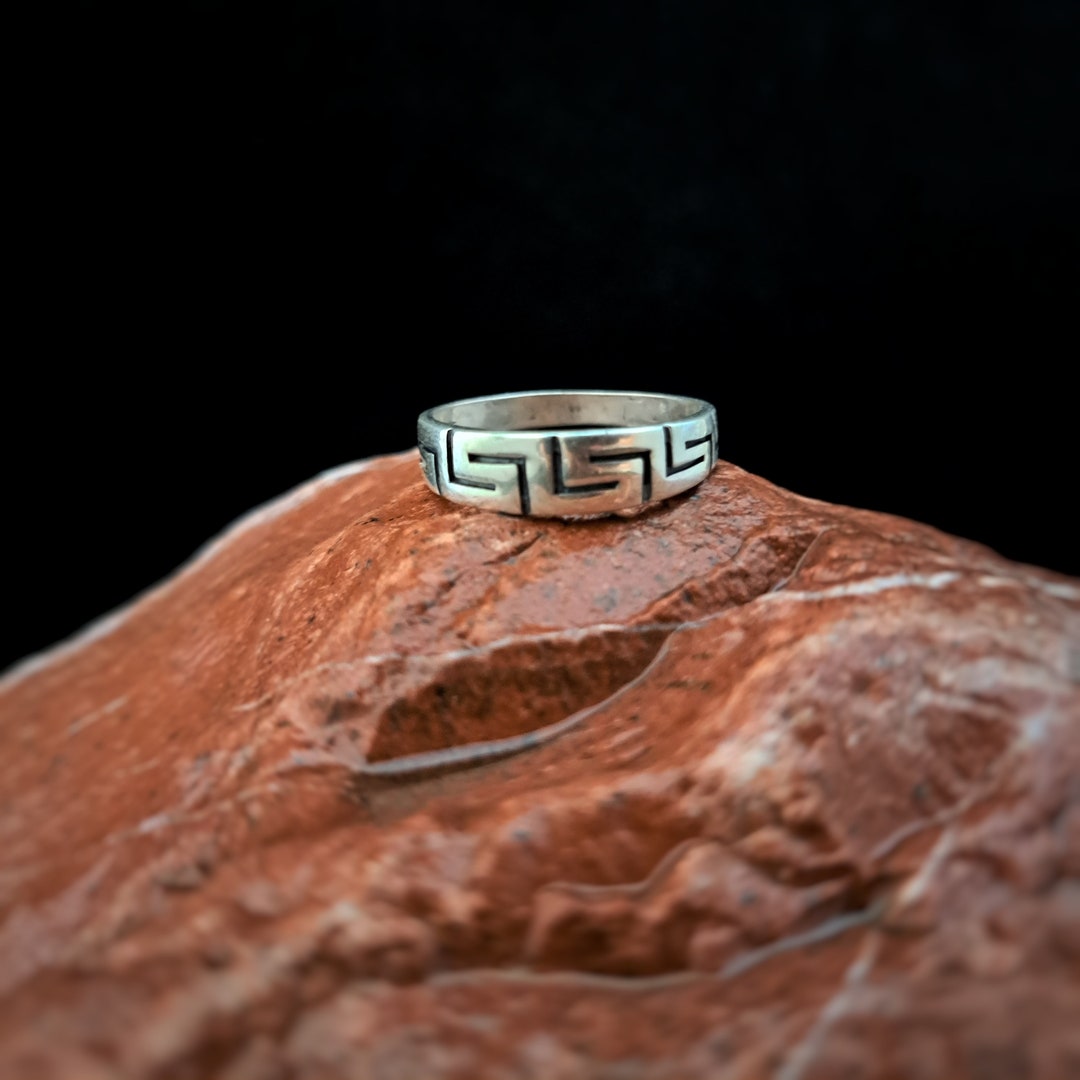 Greek Key Ring, Greek Pattern Ring, Greek Style Ring, Gold Greek Ring ...