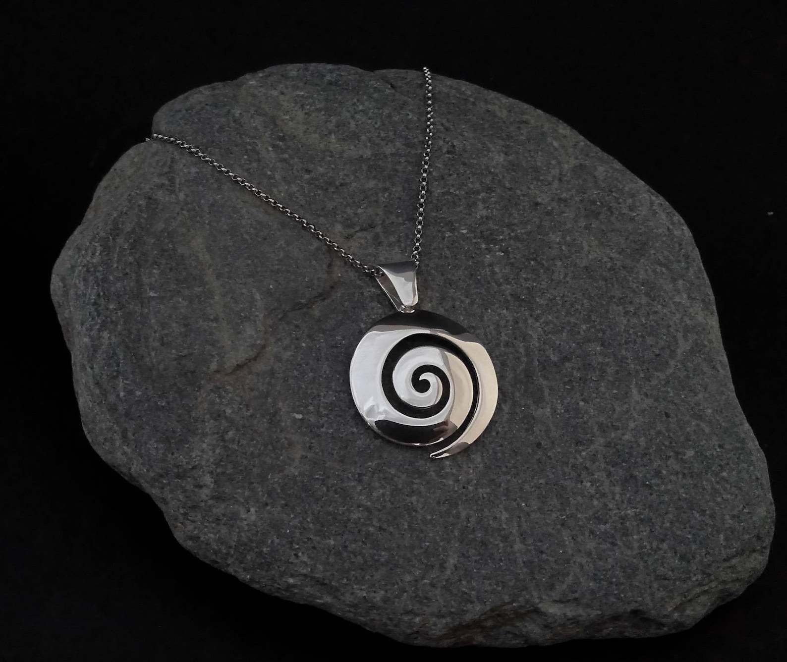 Greek Spiral Pendant, Minoan Spiral Charm, Sterling Silver Ancient ...