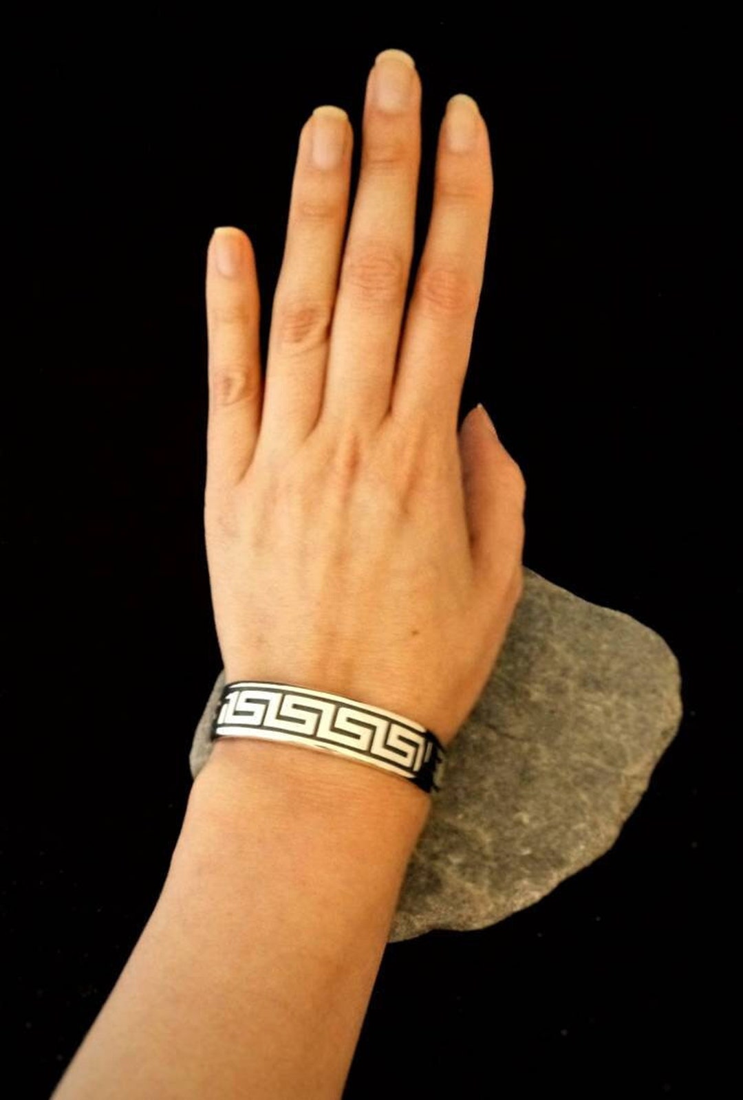 Greek Meander Bangle Meander Greek Key Bangle Sterling - Etsy