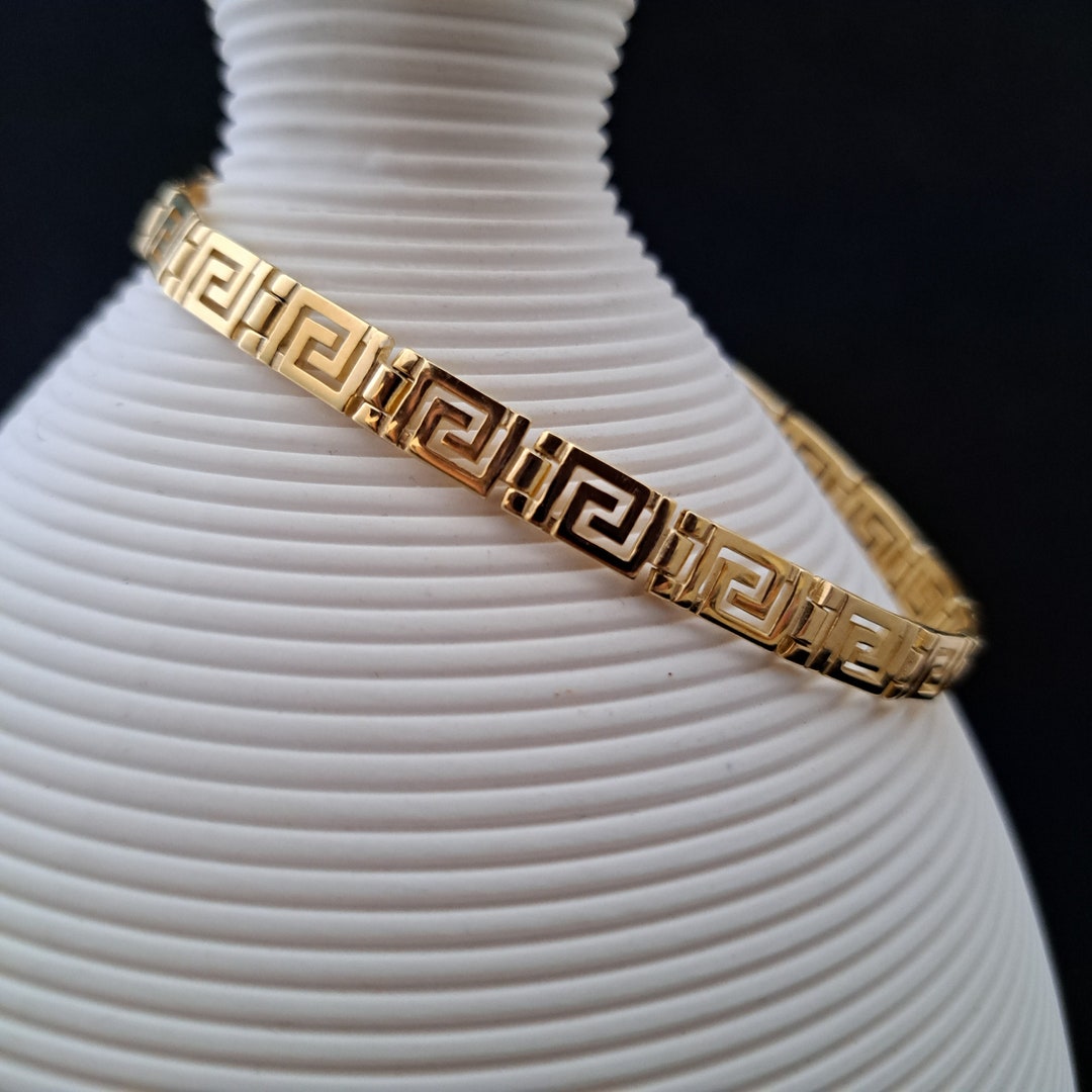 Greek Unisex Bracelet, Greek Key Bracelet Sterling Silver 925 Ancient ...