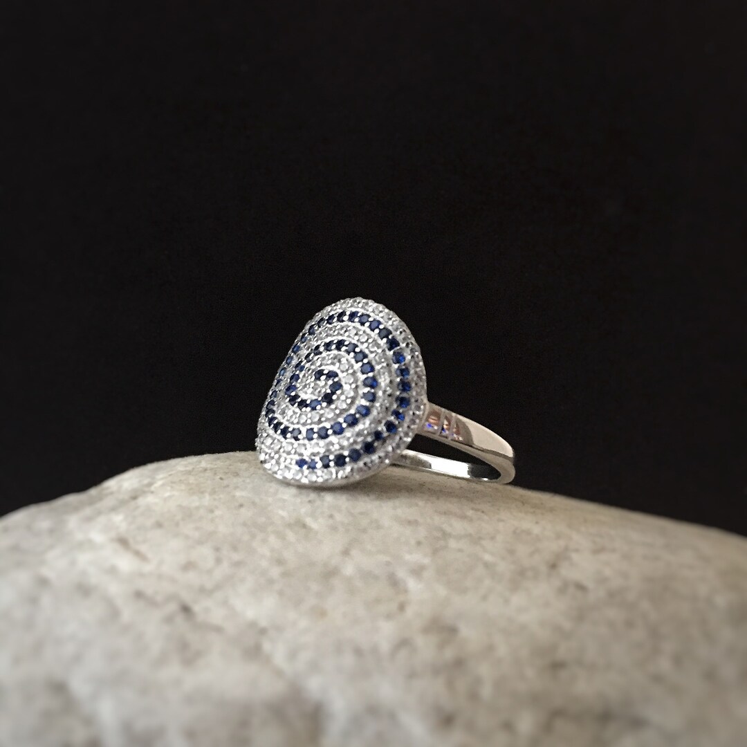 Spiral Cz Ring Greek, Sterling Silver Spiral Ring, Ancient Handmade ...