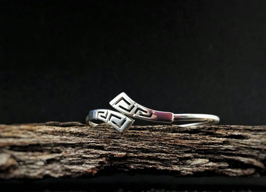 Greek Meander Bangle Meander Greek Key Bangle Sterling - Etsy