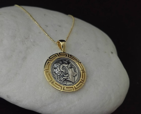 Alexander the Great Sterling Silver Gold Plated Pendant - Etsy