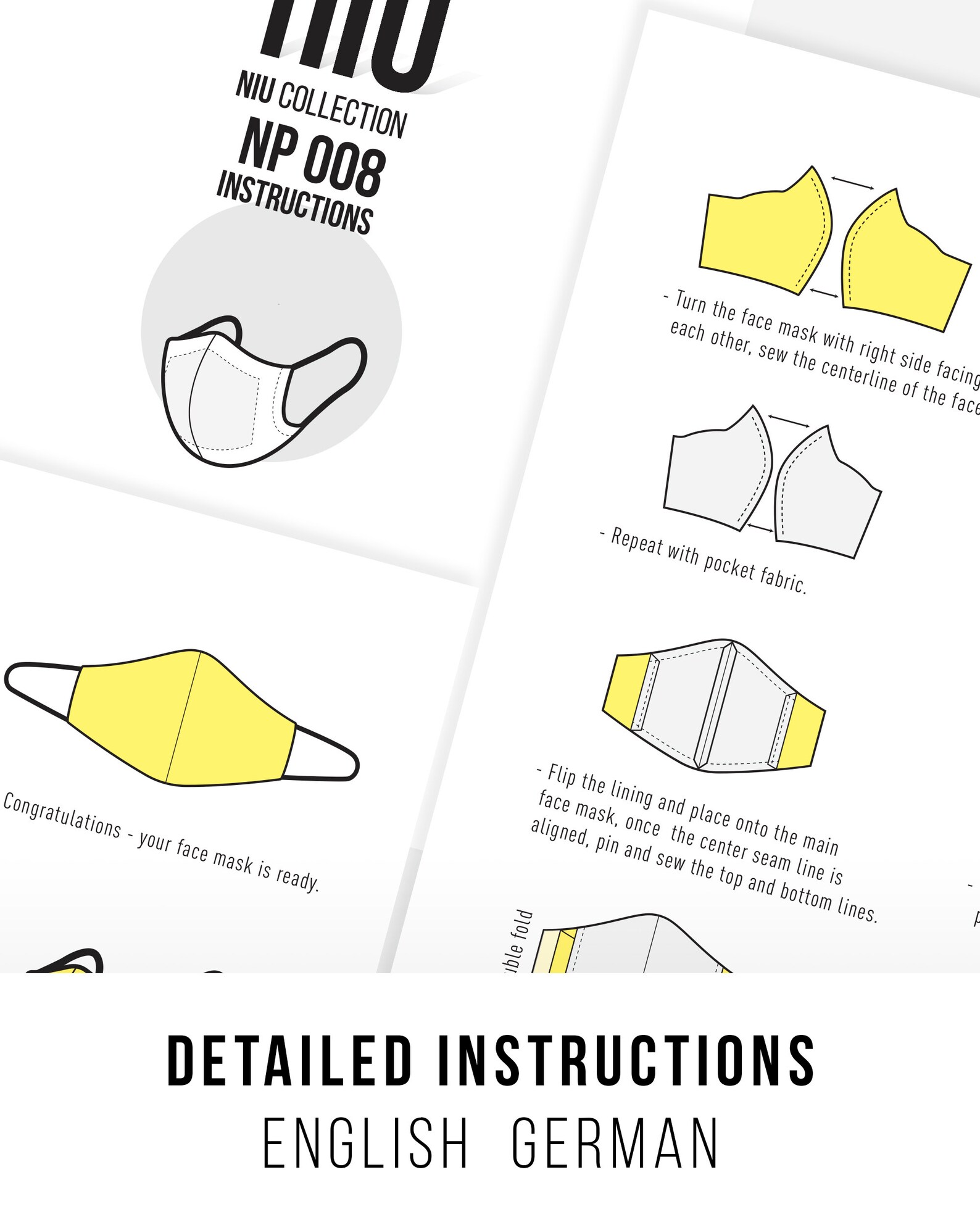 Face Mask Sewing Pattern • PDF Sewing Pattern • Adult, Teenager, Child ...