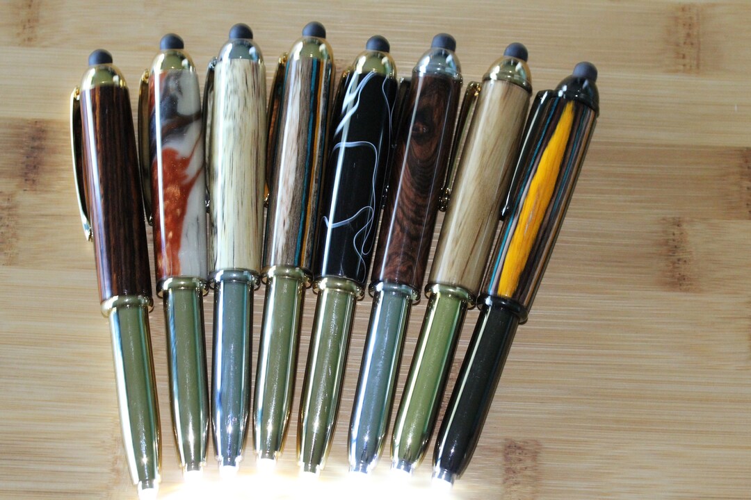 3 in 1 Flip Stylus-led-pens in Various Finishes and Woods - Etsy