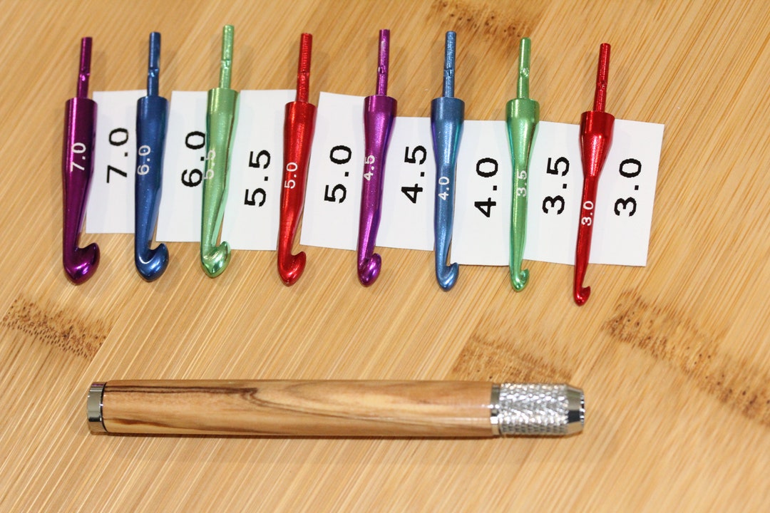 Interchangeable Crochet Hook Set With Various Wood Handles - Etsy
