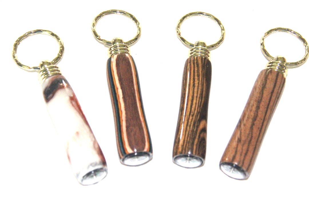 Secret Compartment Keychains With Compass in Various Materials - Etsy