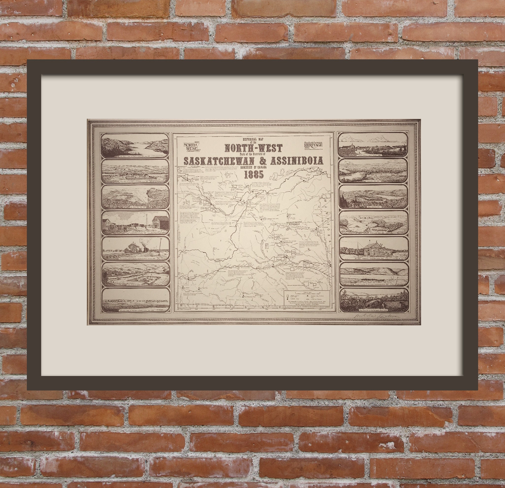 1885 Historical Map of the North West Parts of the Districts of ...