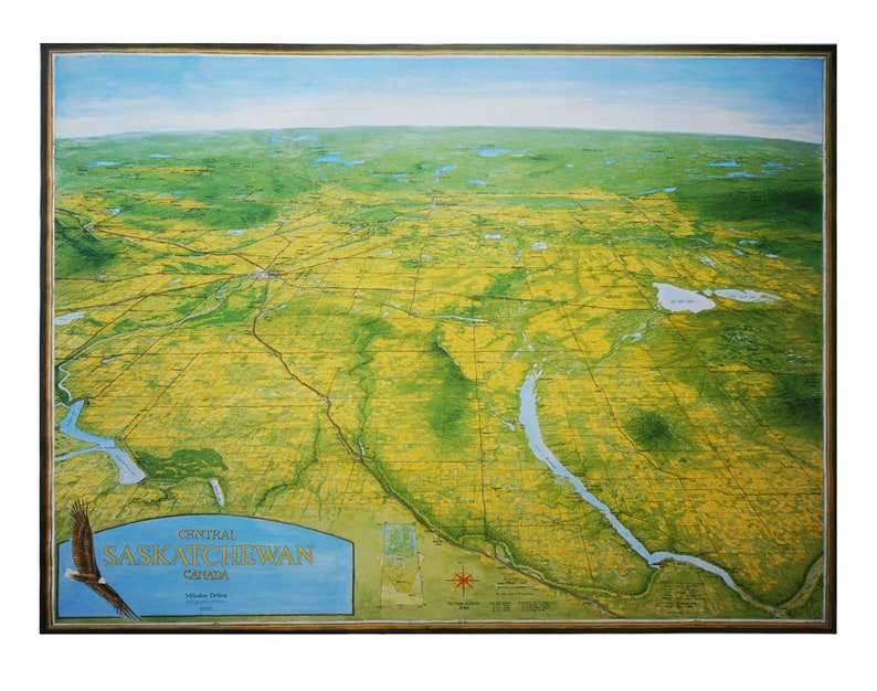 Set of 4 Maps Includes 1 Map of the Saskatchewan River Valley, 2 Maps ...