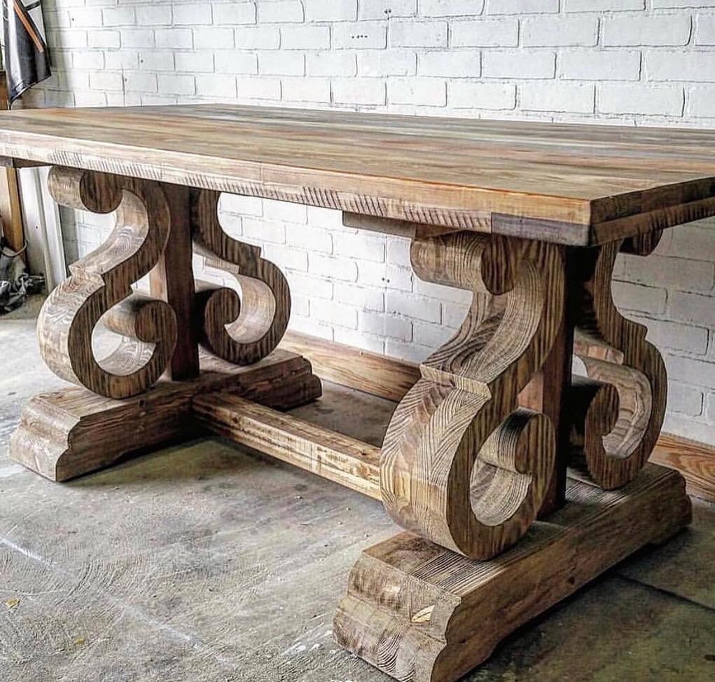 Scroll Base Dining Table DIY Plans - Etsy