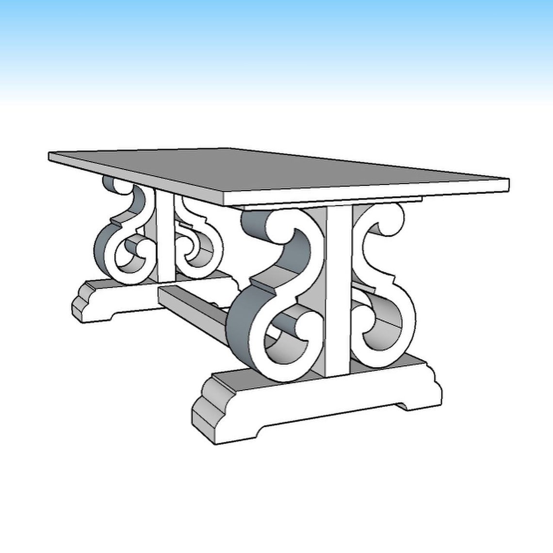 Scroll Base Dining Table DIY Plans - Etsy