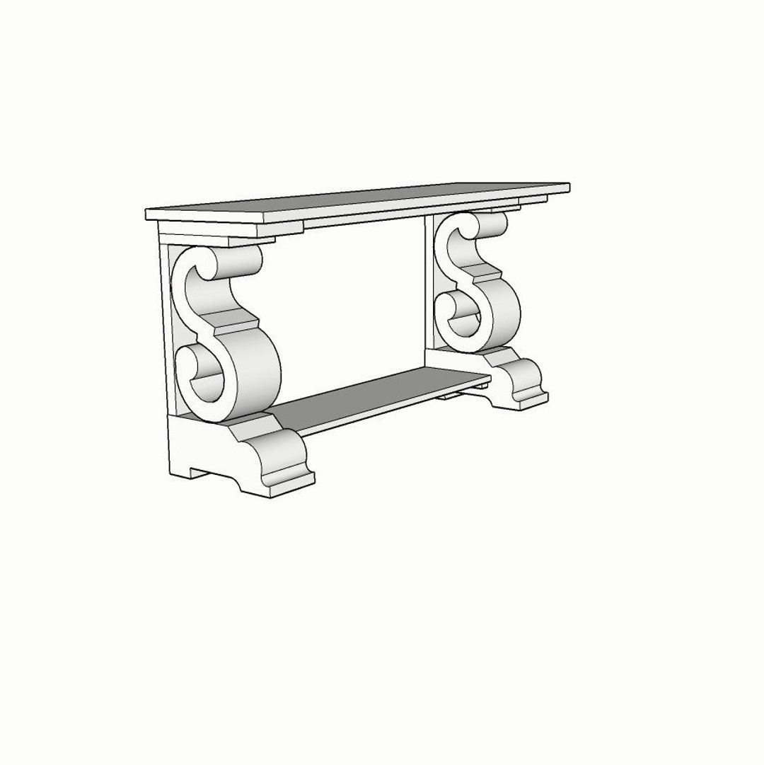Scroll Console Table DIY Plans - Etsy