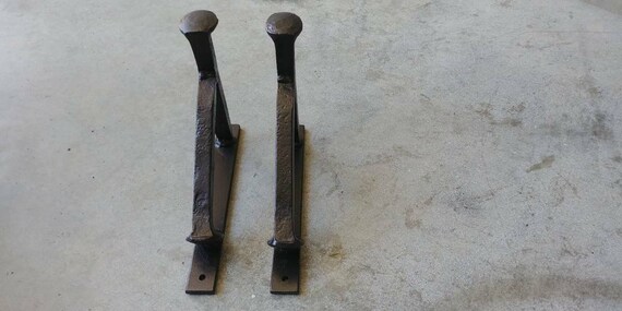 Pair of Railroad spike shelving brackets. Made out of | Etsy