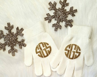 Monogrammed gloves | Etsy