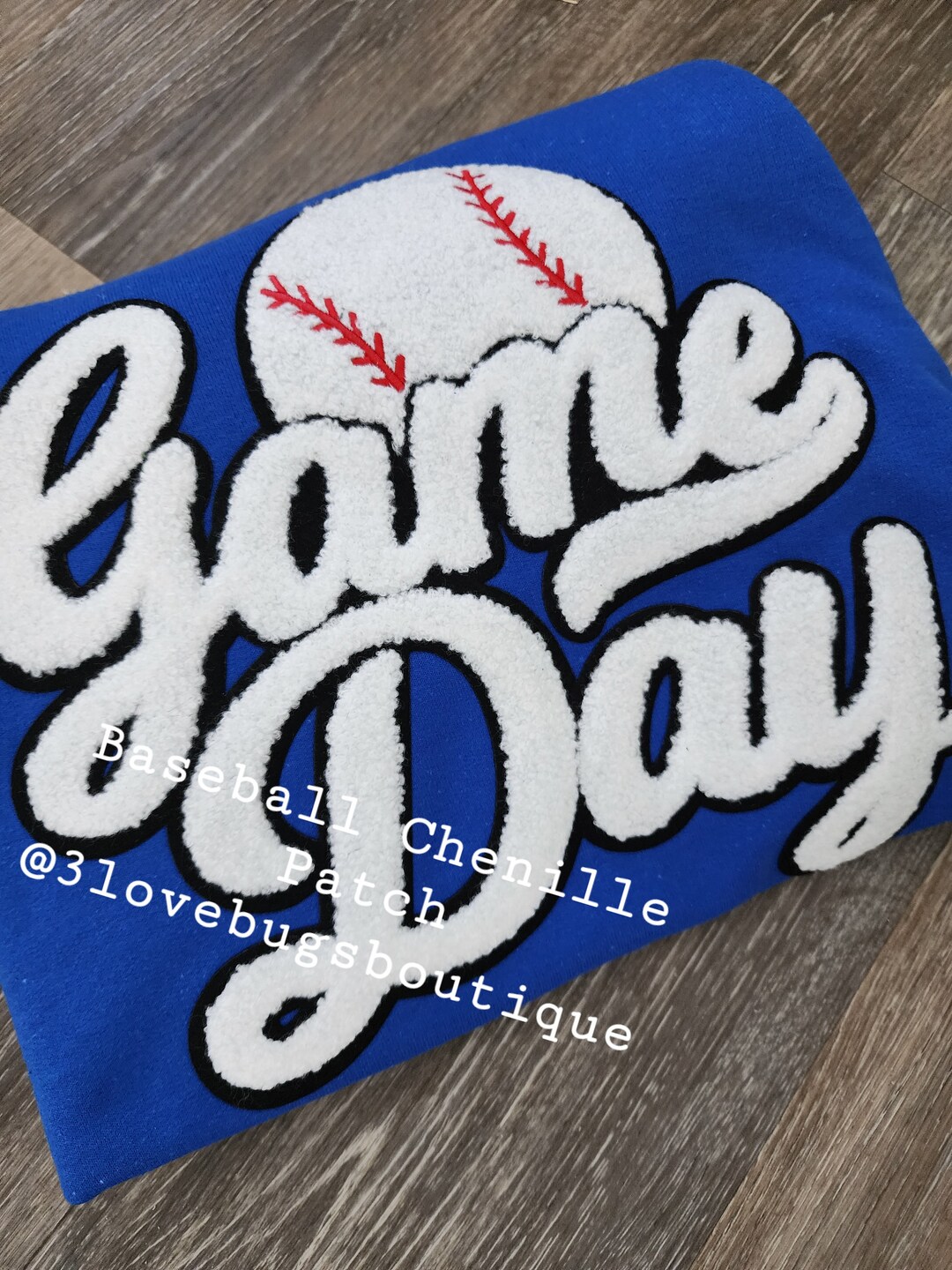 Baseball Game Day Chenille Patch Sweatshirt,number Sweatshirt,gameday Sweatshirt,softball Game ...