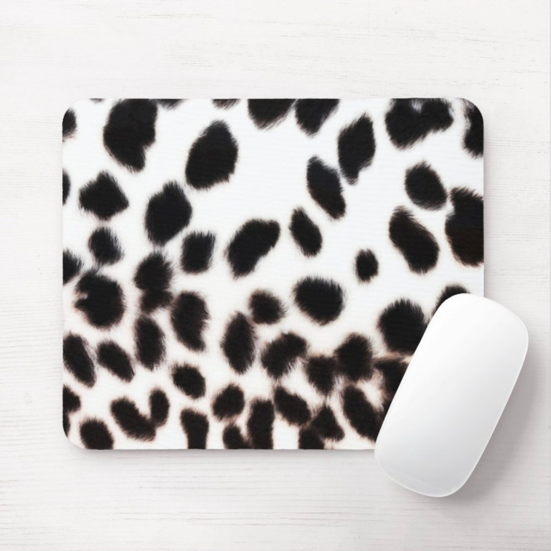 Animal Print Mouse Pad Snow Leopard Black & White Mousepad - Etsy