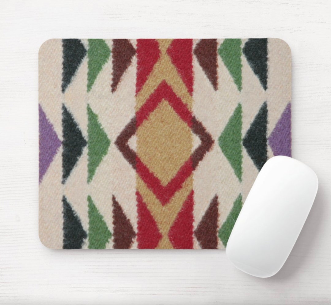 Printed Frontier Blanket Design Mouse Pad, Geometric Blanket Mousepad ...